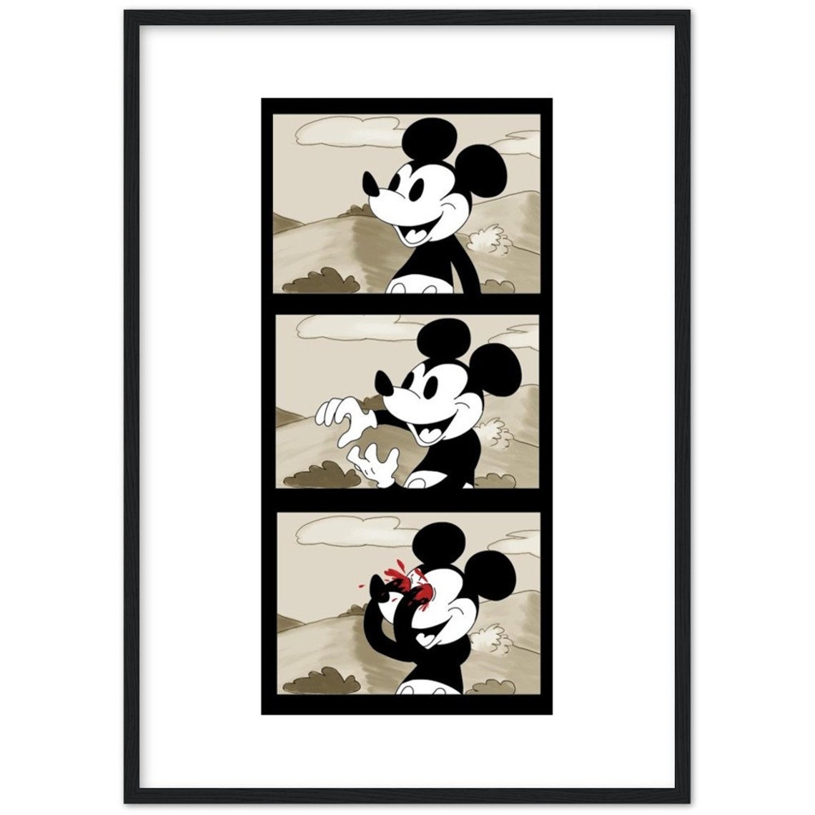 Mickey saca los ojos Meme Weird Art Tamaño de póster - Etsy México