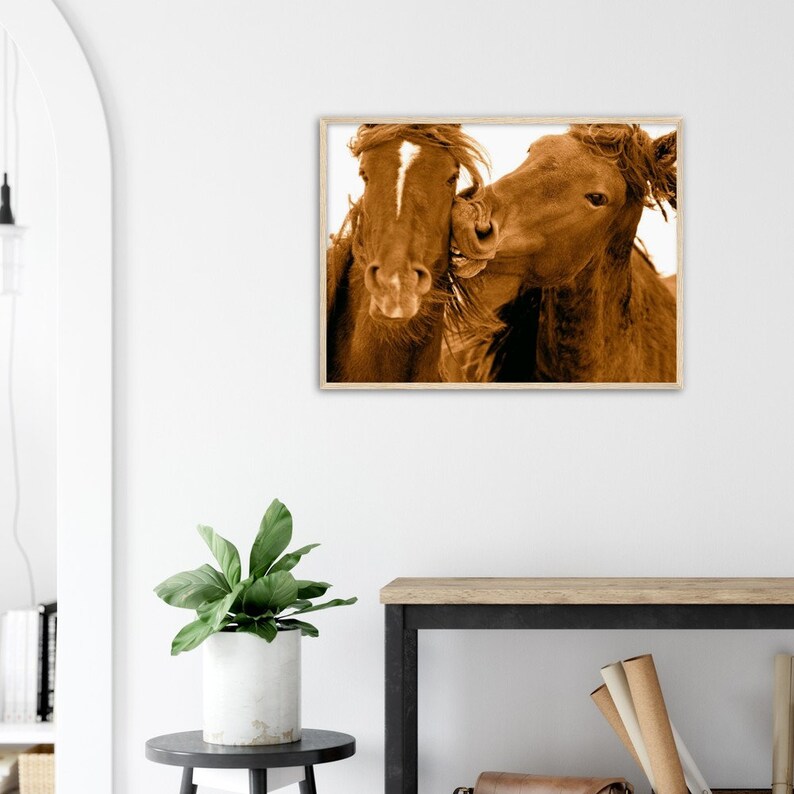 Sable Island Horses Love Bite Horses Print Wall Art Sable - Etsy