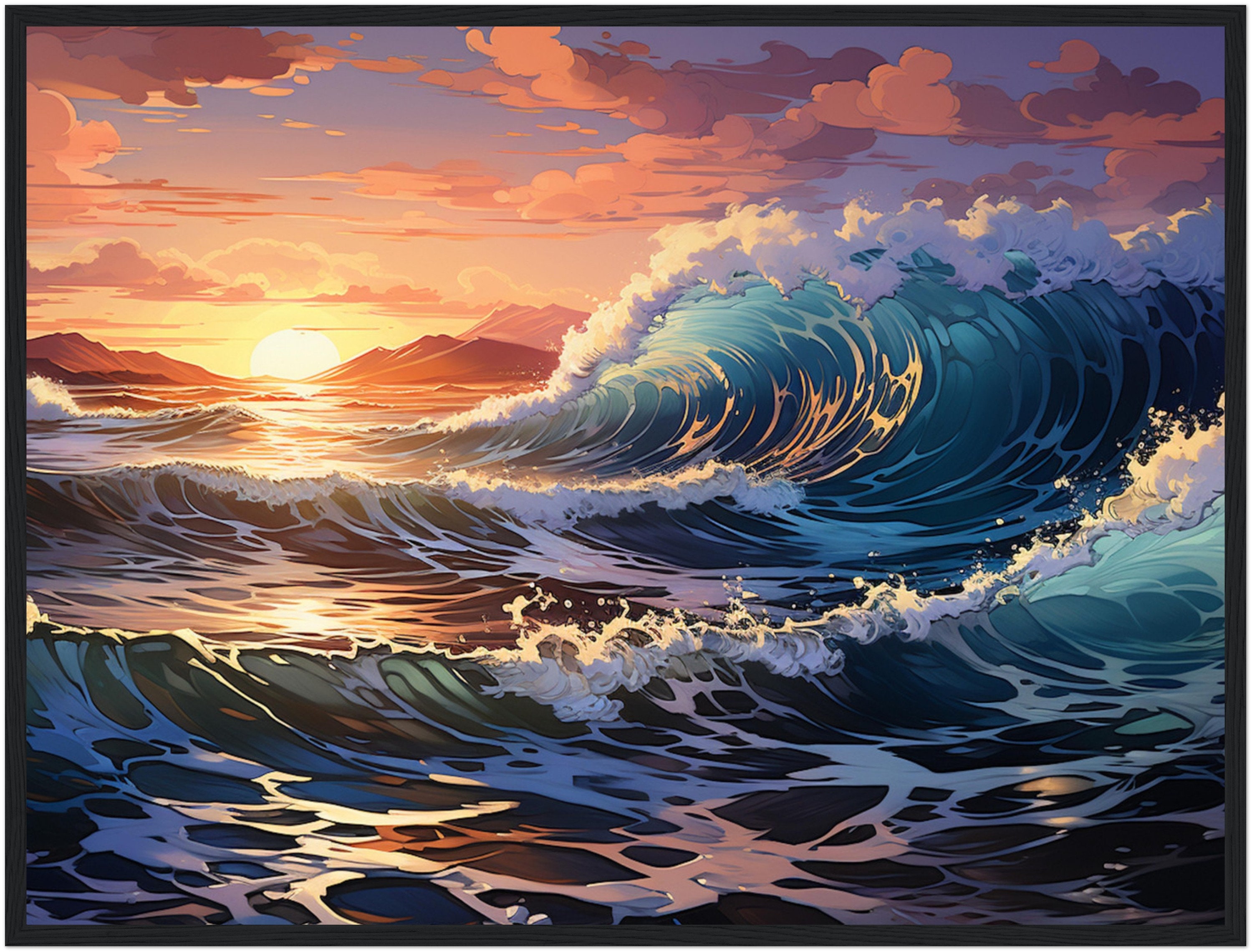 Wave Printable Wall Art Ocean Wave Print Wave Painting Digital Download ...