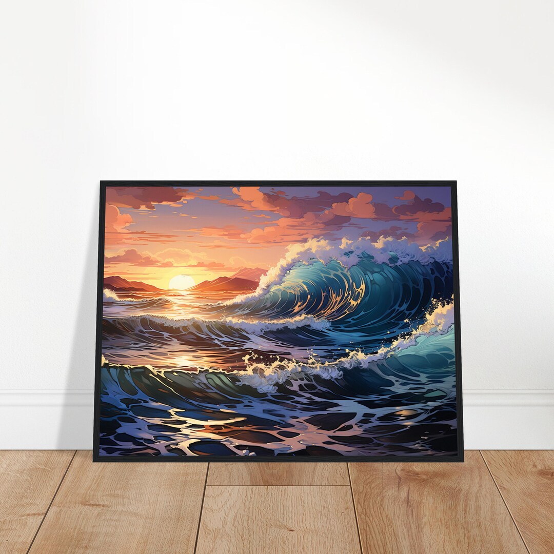 Wave Printable Wall Art Ocean Wave Print Wave Painting Digital Download ...