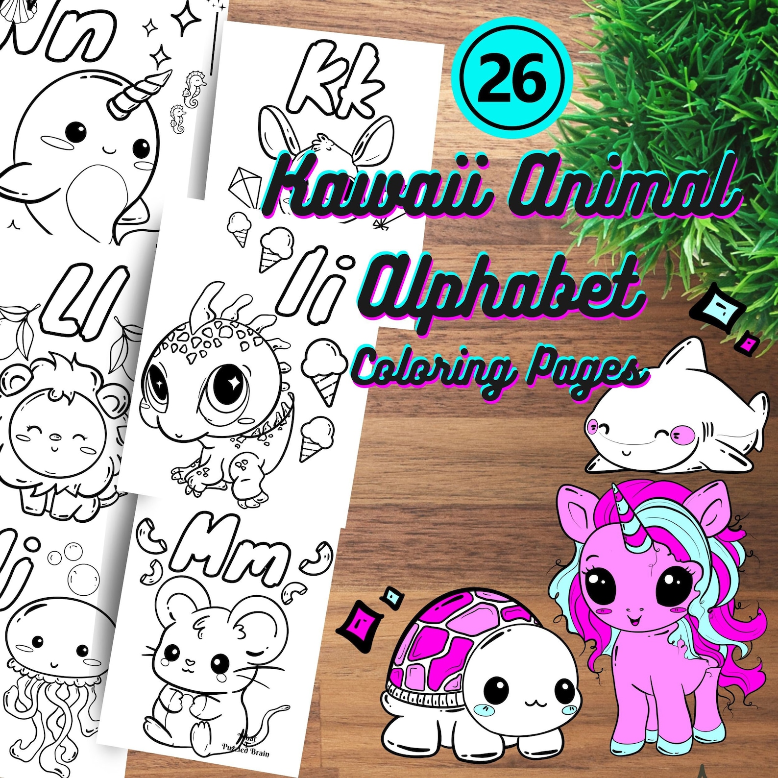 Animal Kawaii Style Coloring Pages for Children and Toddlers ...