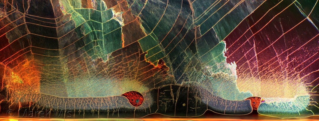 In a Spider's Web, Spider Web Abstract Micrograph, Recrystallized ...