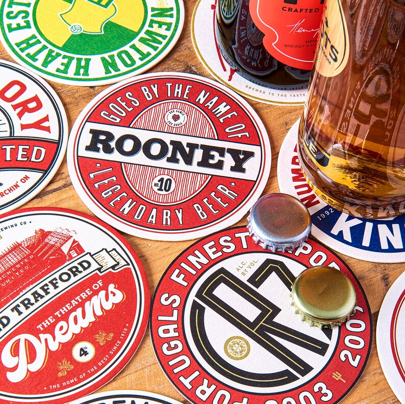 12 Manchester United Football Beer Mat Coasters A Great Gift - Etsy