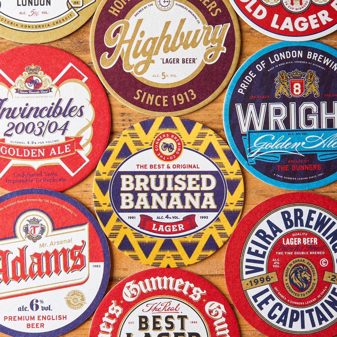 12 Arsenal Football Beer Mat Coasters - A Great Gift or Present for Any ...