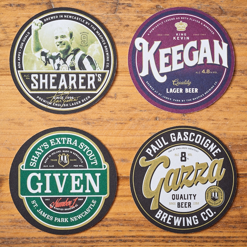 12 Newcastle United Football Beer Mat Coasters - A Great Gift or ...