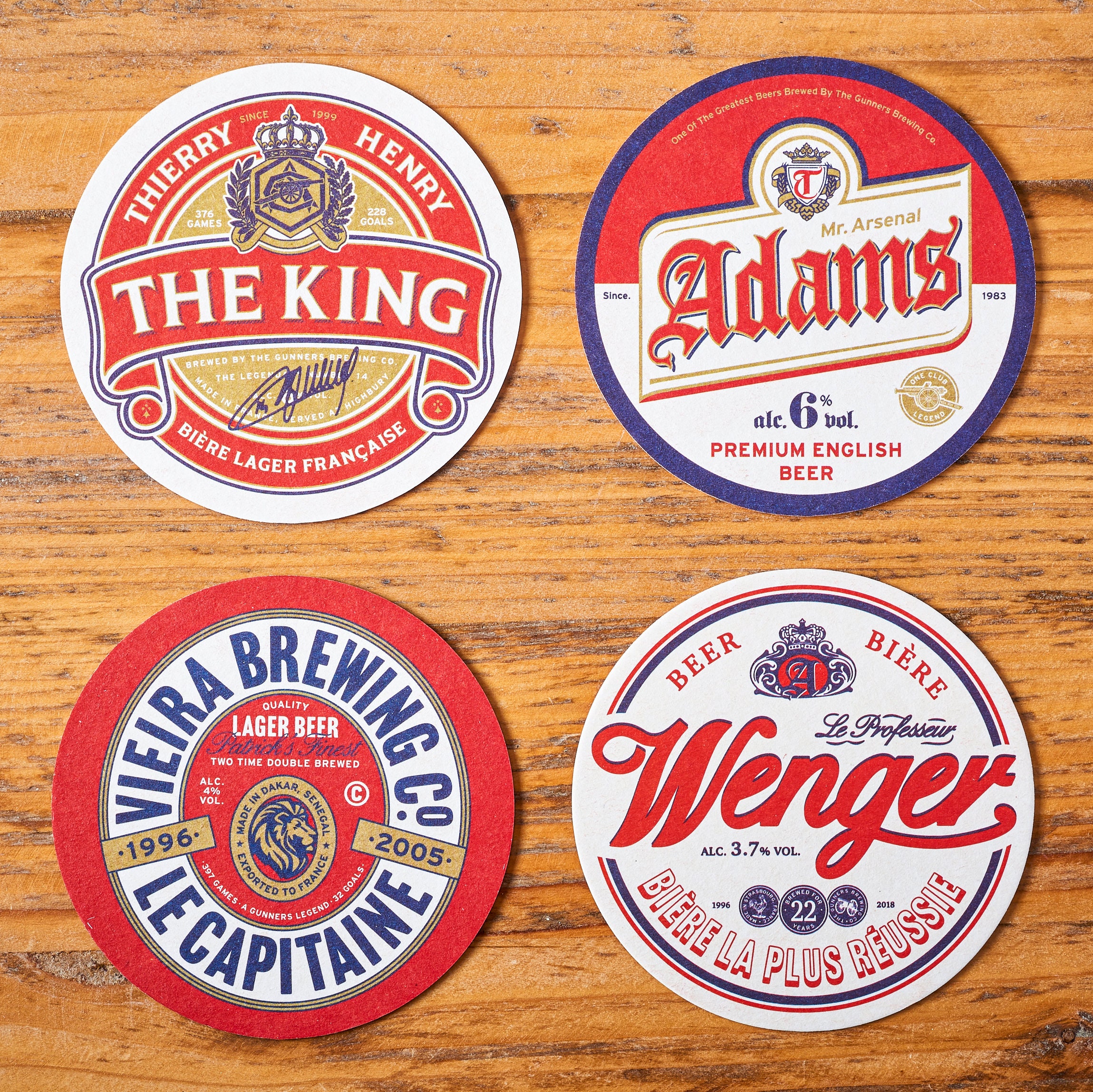 12 Arsenal Football Beer Mat Coasters - A Great Gift or Present for Any ...
