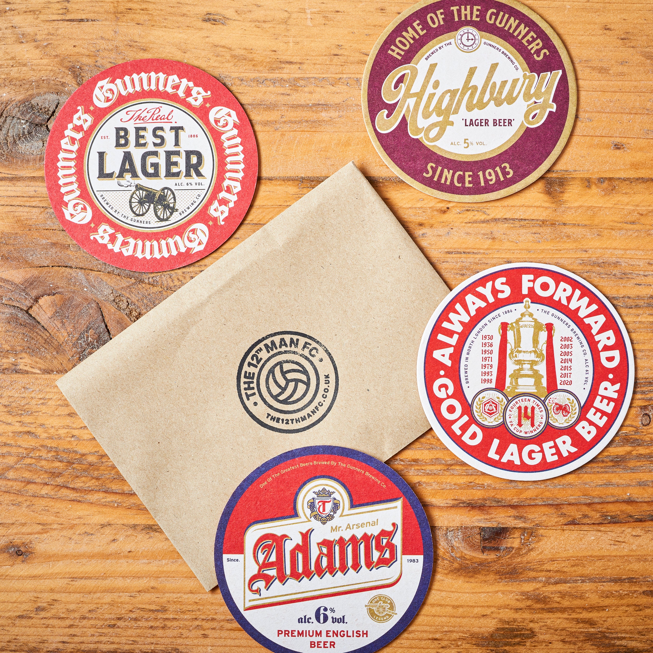 12 Arsenal Football Beer Mat Coasters - A Great Gift or Present for Any ...
