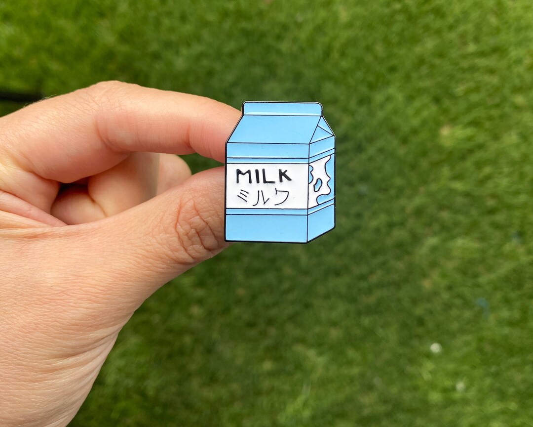 Milk Carton Enamel Pin Milk And Cookie Minimalist Line Drawing Etsy