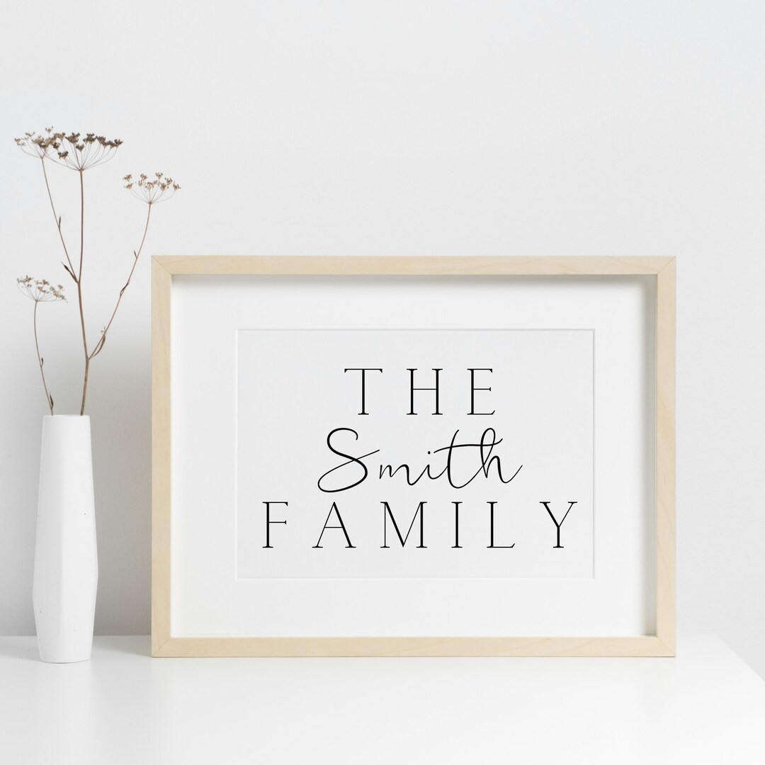 Personalised Family Print | Our Family Print | Family Decor | Black and ...