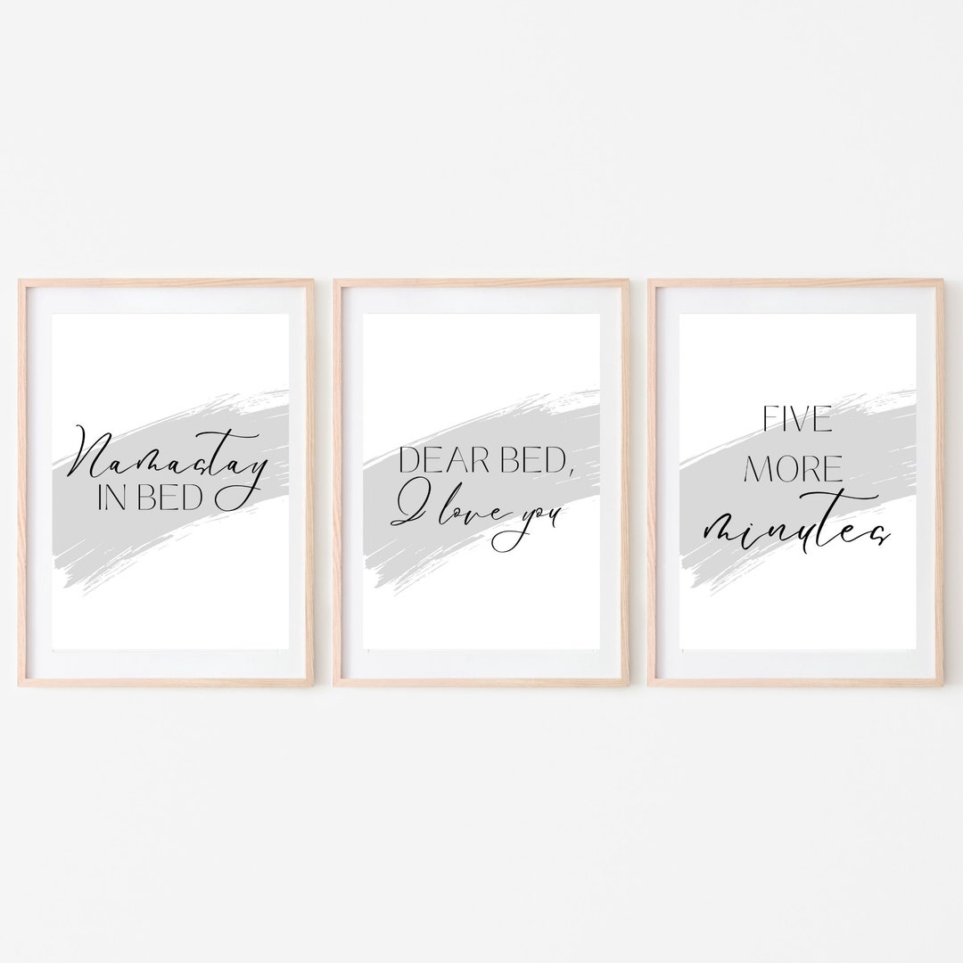 Set of Three Bedroom Prints | Bedroom Decor | Funny Bedroom Prints ...
