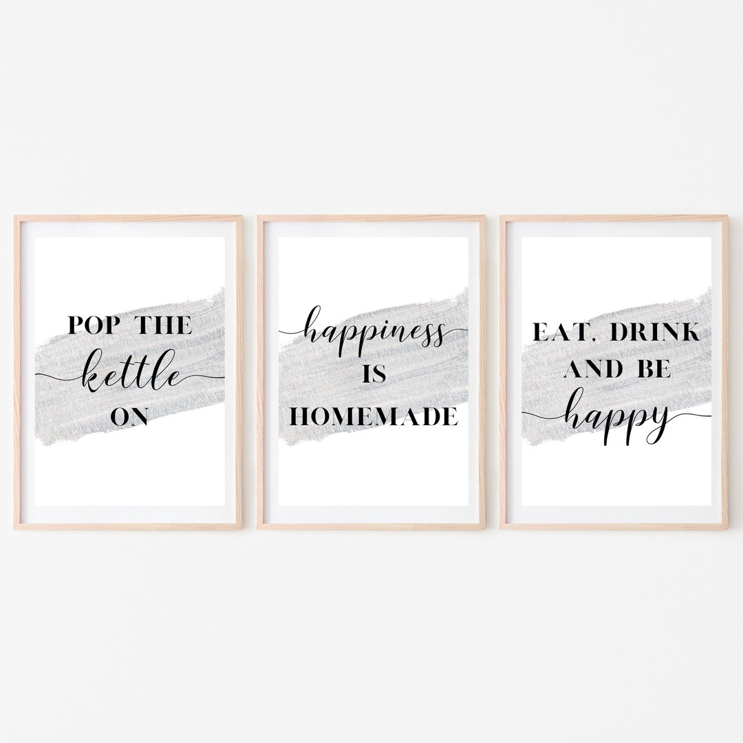Set of Three Kitchen Prints | Kitchen Prints | Grey Prints | Home ...