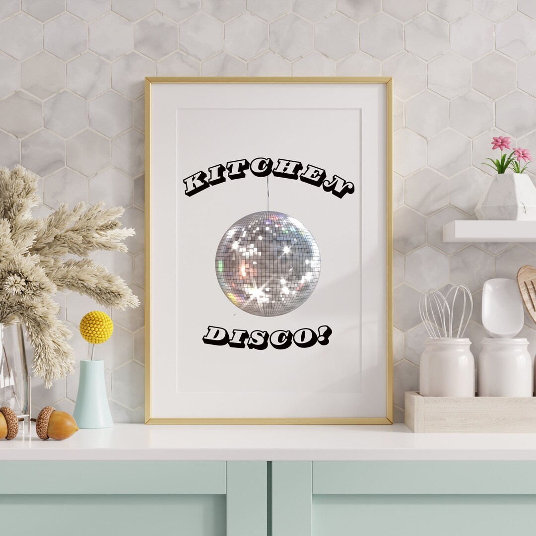Kitchen Disco Print, Kitchen Print, Kitchen Decor, Party Kitchen Print ...
