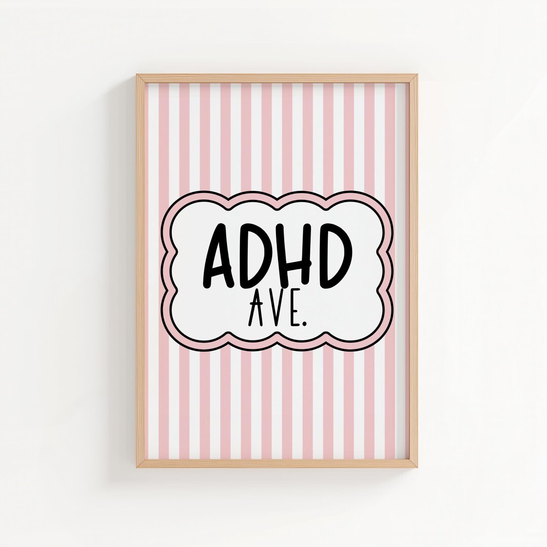 ADHD AVE - Home Print - Gallery Wall - Quirky Decor - Etsy