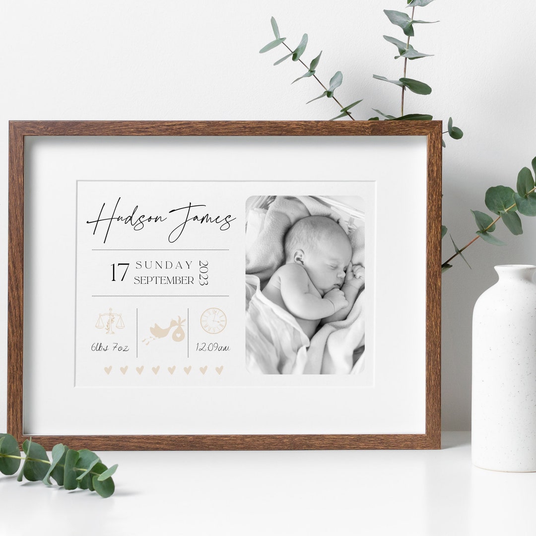 Personalised New Baby Birth Print | Nursery Decor Print | New Baby Gift ...