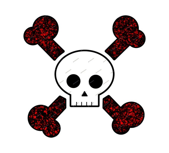 Blood Splatter Skull Bones PNG SVG Graphic Red Paint - Etsy