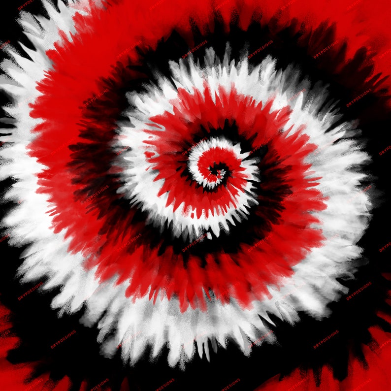Red Black White Tie-dye Swirl Digital Paper Background - Etsy