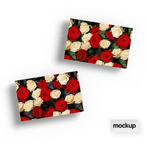 Red + White Roses Seamless Digital Paper Background - Realistic Rosebud ...