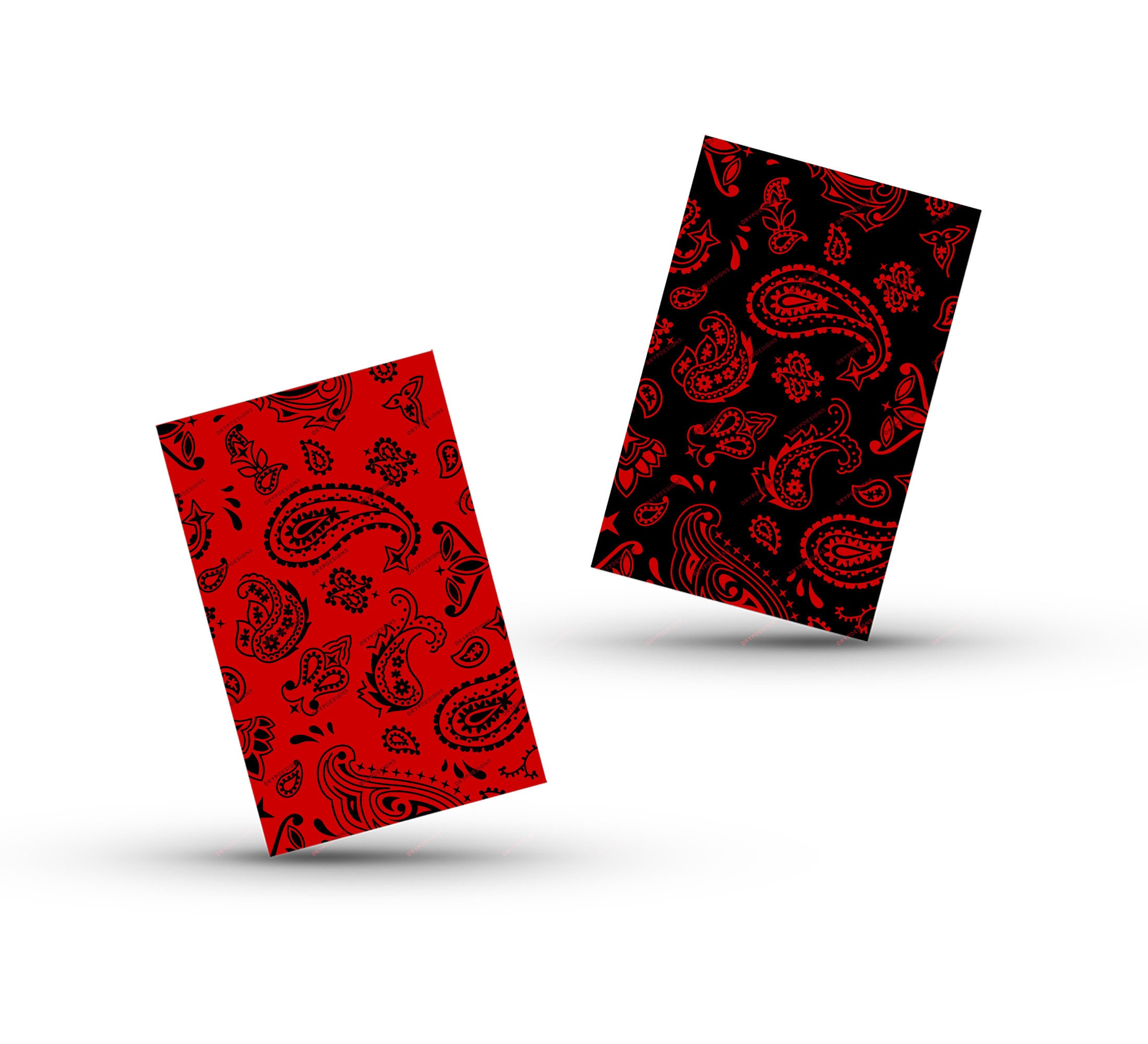 Red + Black Bandana Seamless Background Pattern - Classic Bold Paisley ...