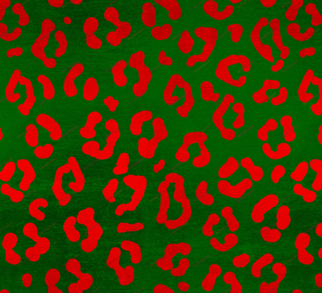 Red + Green Leopard Print Seamless Pattern Shine - Xmas Cheetah Print ...