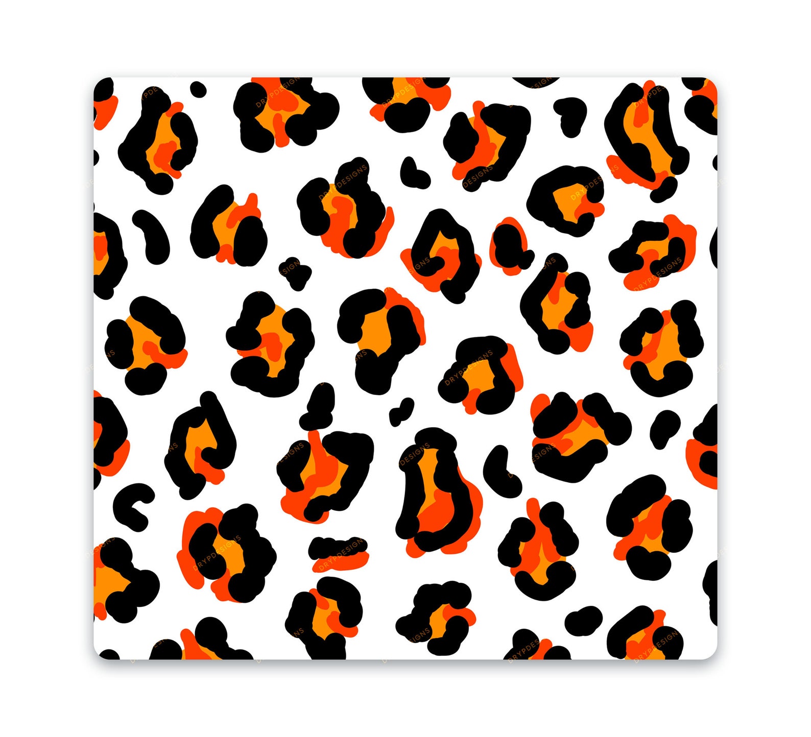Orange + Black Leopard Print Seamless Pattern Overlay - Leopard Print ...