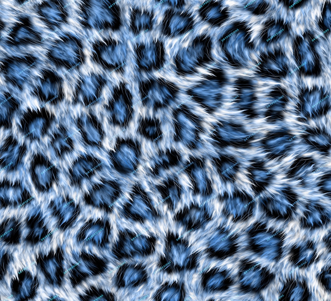 Realistic Blue Leopard Print Seamless Digital Paper Background Texture ...