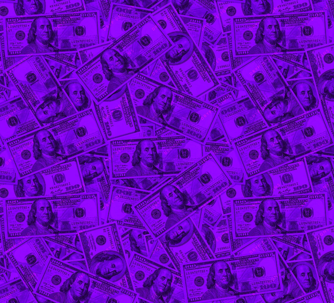 Purple Money Background 100 Dollar Bills Seamless Digital - Etsy