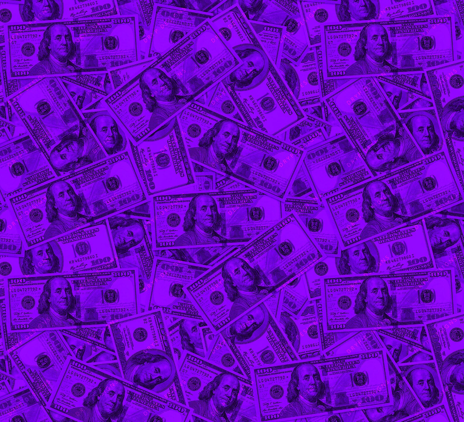 Purple Money Background 100 Dollar Bills Seamless Digital - Etsy