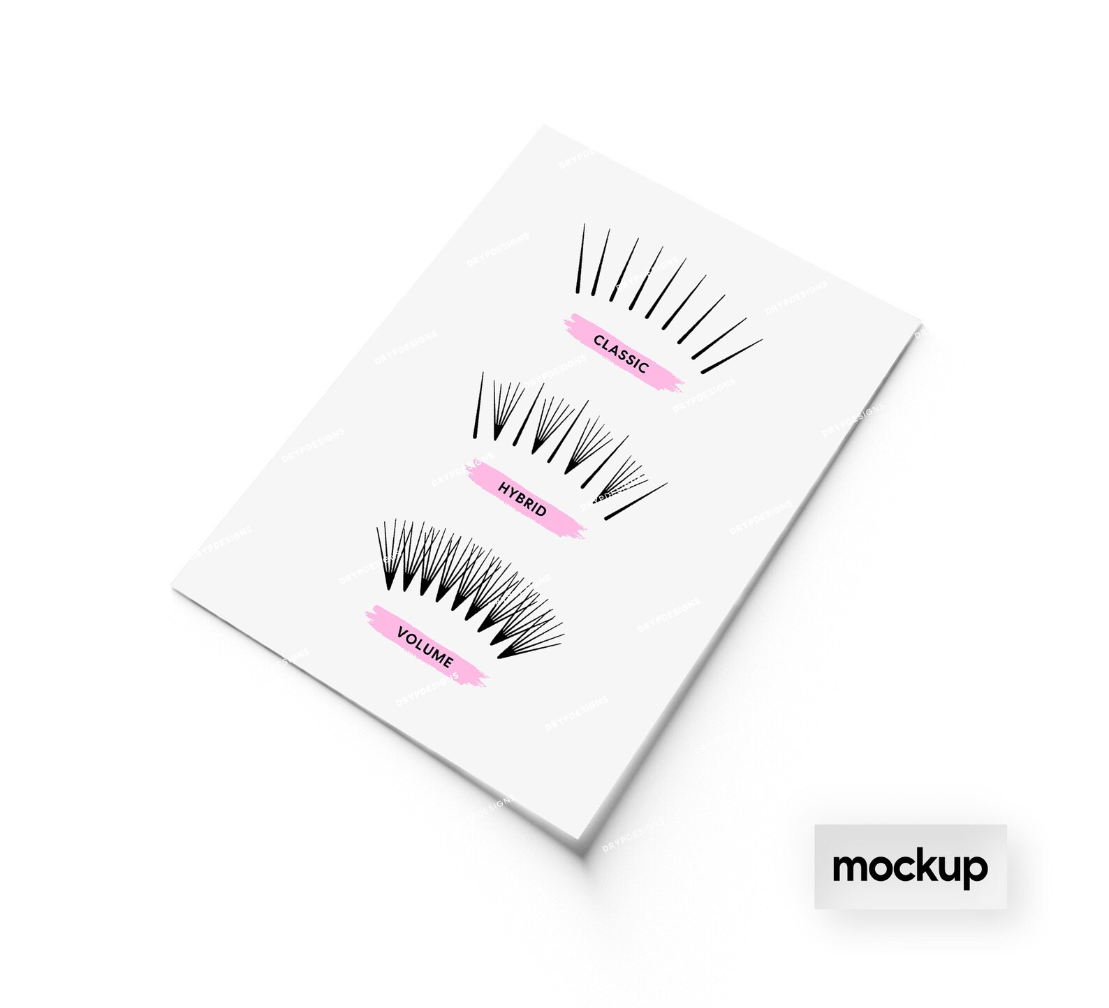 Classic Vs. Hybrid Vs Volume Lash Extension Chart Digital Art - Etsy