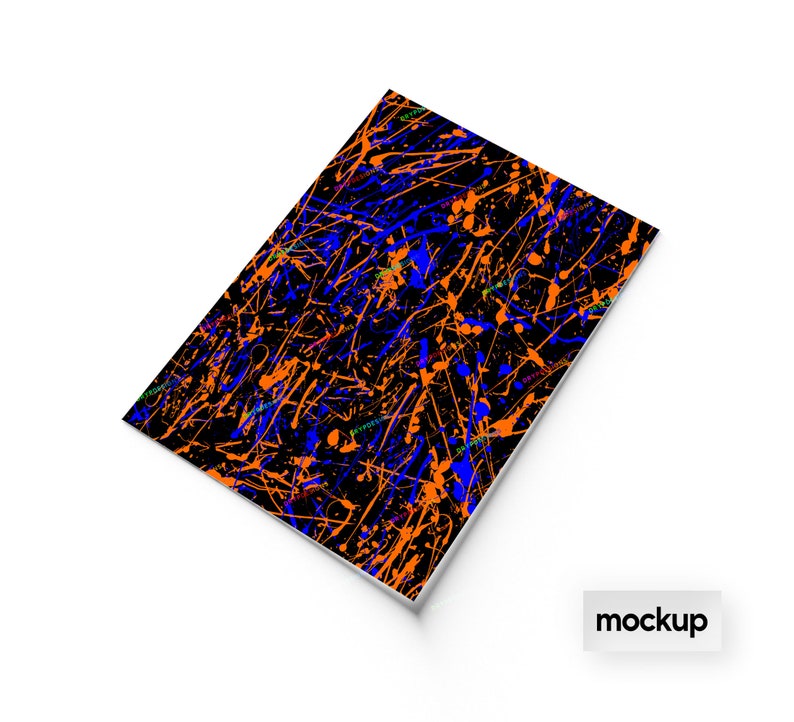 Blue + Orange Neon Paint Splatter Seamless Digital Paper Background ...