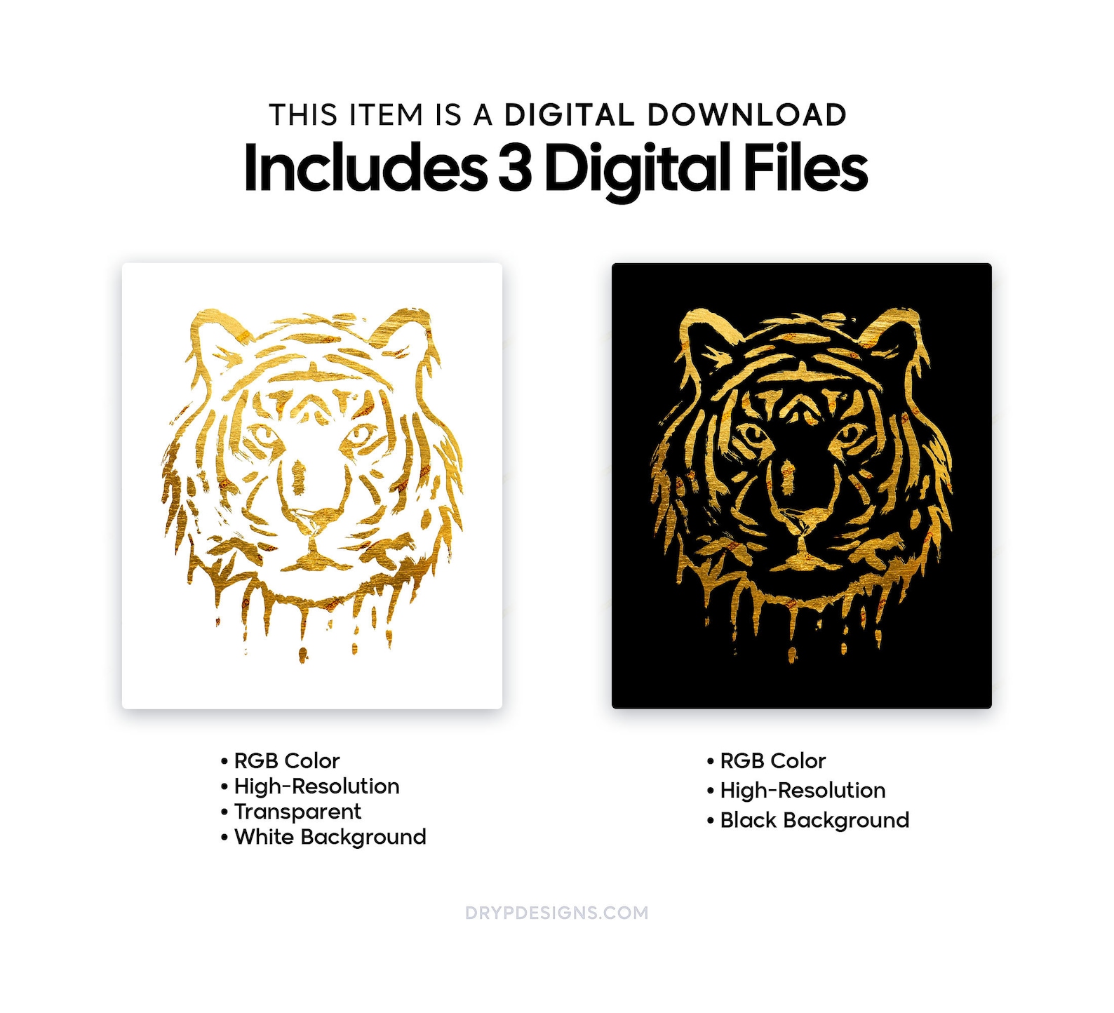 Dripping Gold Lion PNG Graphic Black and Gold Lion Outline - Etsy