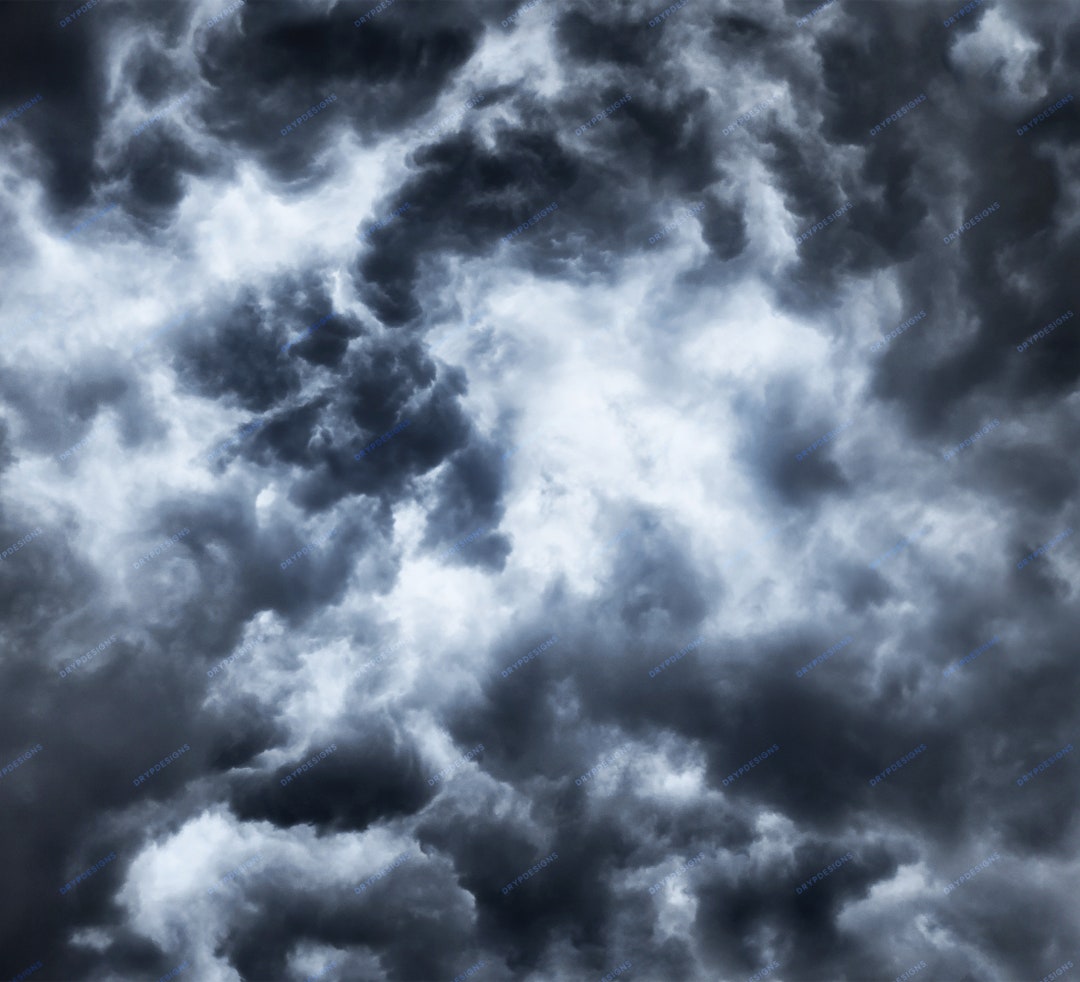 Stormy Sky Clouds Seamless Digital Paper Background Texture - Bold ...
