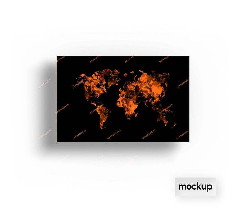 World on Fire Burning World Map PNG Graphic Fire Textured | Etsy