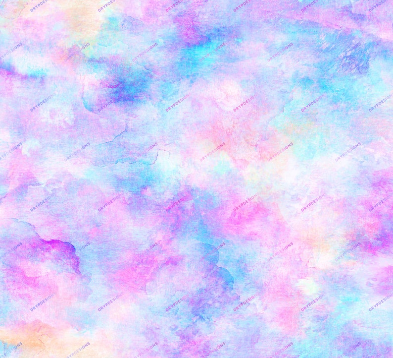 Cotton Candy Pastel Watercolor Splash Seamless Background - Etsy