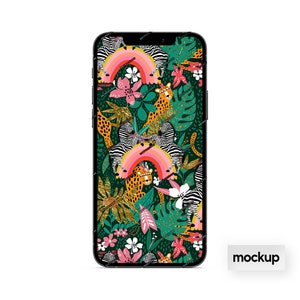 Jungle Animals Rainbow Gold Seamless Background Pattern - Boho Jungle ...