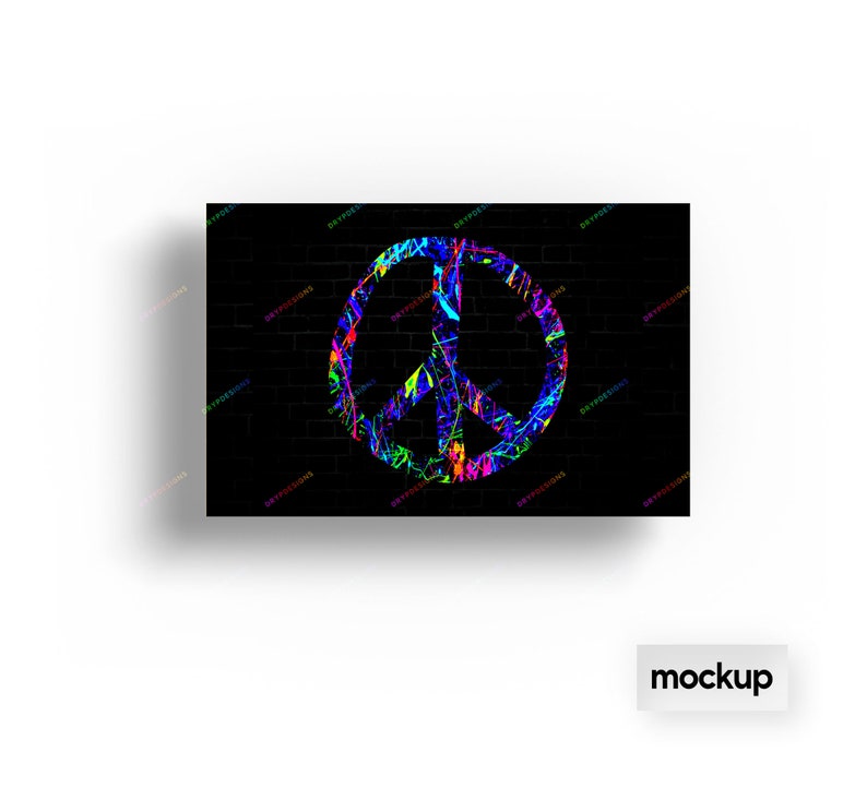 Neon Paint Splatter Peace Symbol Peace Sign Neon PNG Graphic - Neon ...