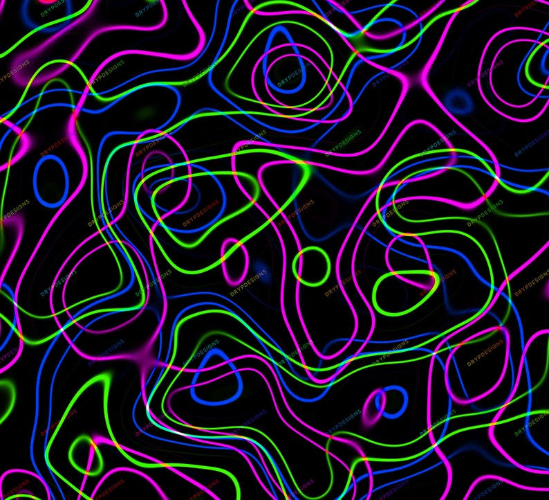 Wavy Neon Line Curve Seamless Digital Paper Pattern - Etsy