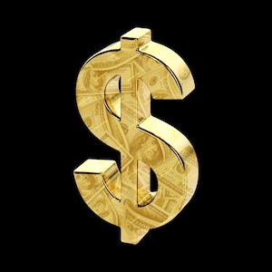 Gold Money Sign PNG Graphic - Shiny Gold Cash Symbol - Digital Art ...