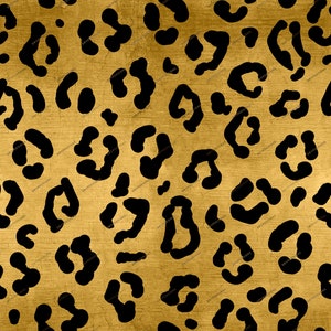 Black + Gold Seamless Leopard Print Background Pattern - Metallic ...