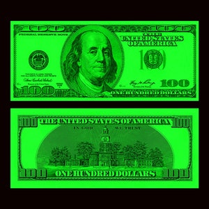 Lime Green 100 Dollar Bill Money PNG Graphic - US One Hundred Dollar ...