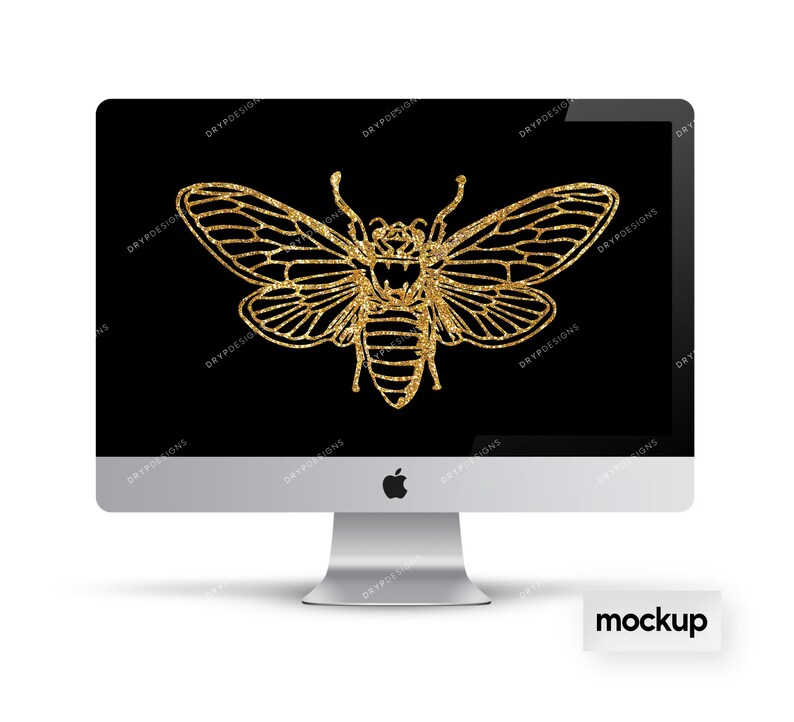 Gold Glitter Bee PNG - Transparent Gold Bee Outline Clipart Digital ...