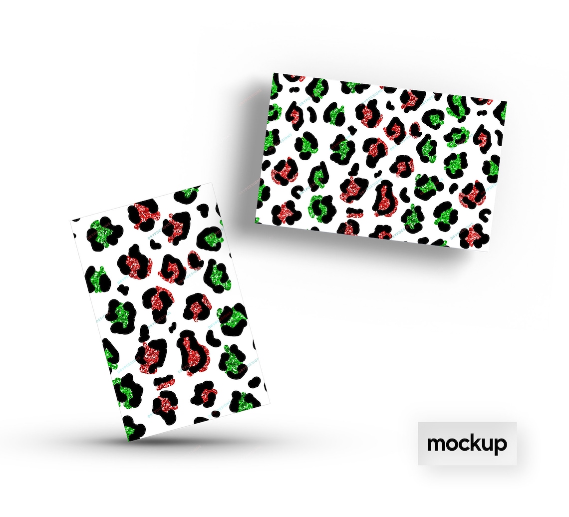 Red + Green Glitter Leopard Print PNG - Seamless Leopard Pattern ...