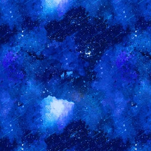 Blue Galaxy Painted Watercolor Seamless Digital Paper Background ...