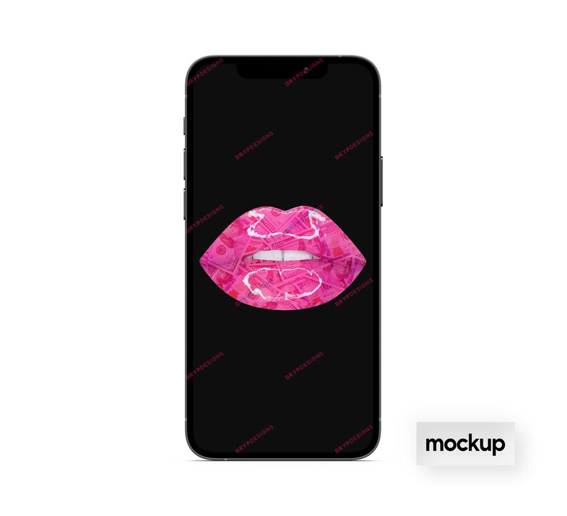 Pink Money Lips PNG Graphic - Luscious Lips Digital Art Print - Money ...