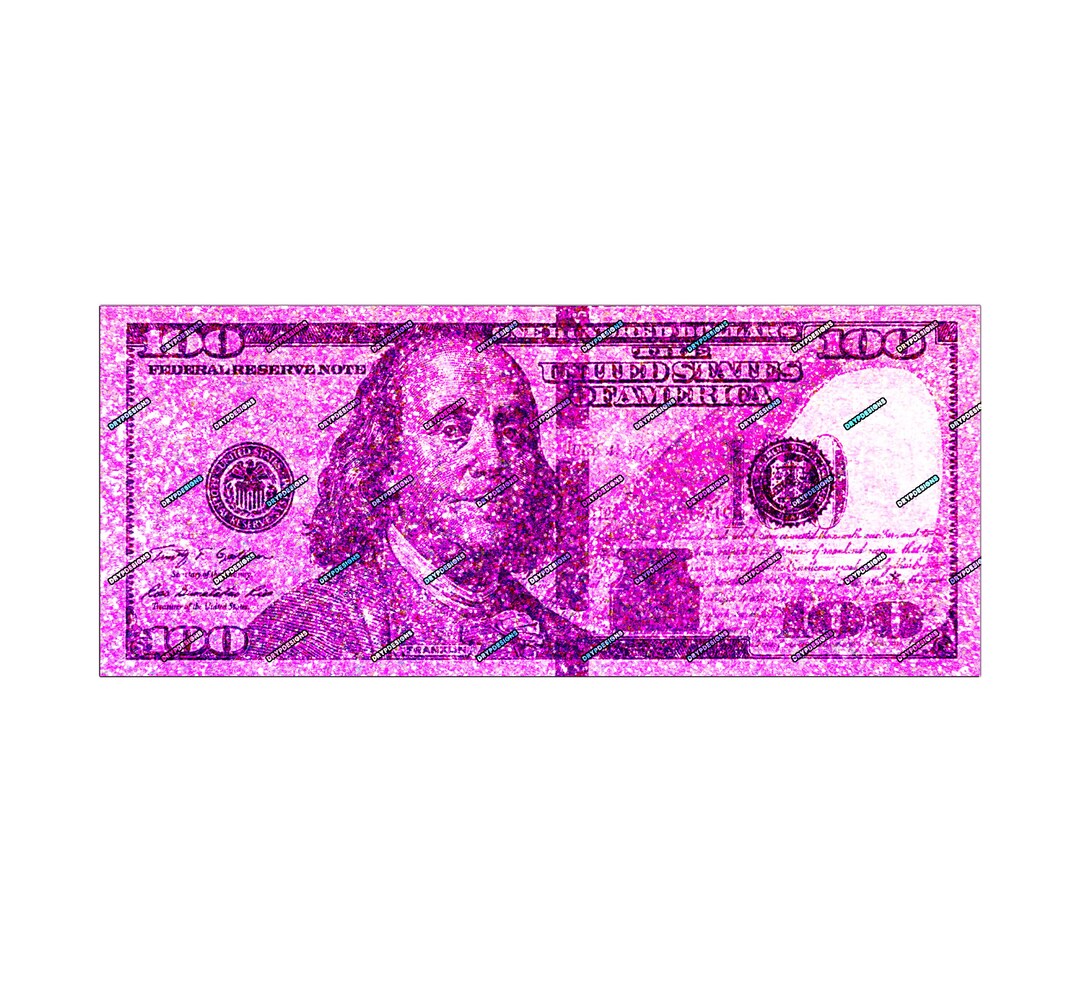 Pink Glitter 100 Dollar Bill PNG Graphic Digital Download Files - Etsy