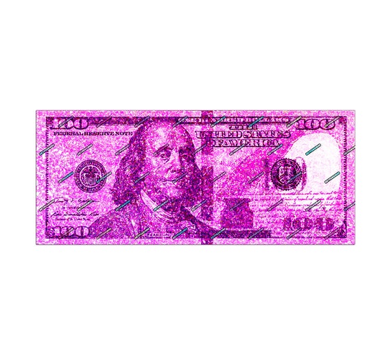 Pink Glitter 100 Dollar Bill PNG Graphic Digital Download - Etsy