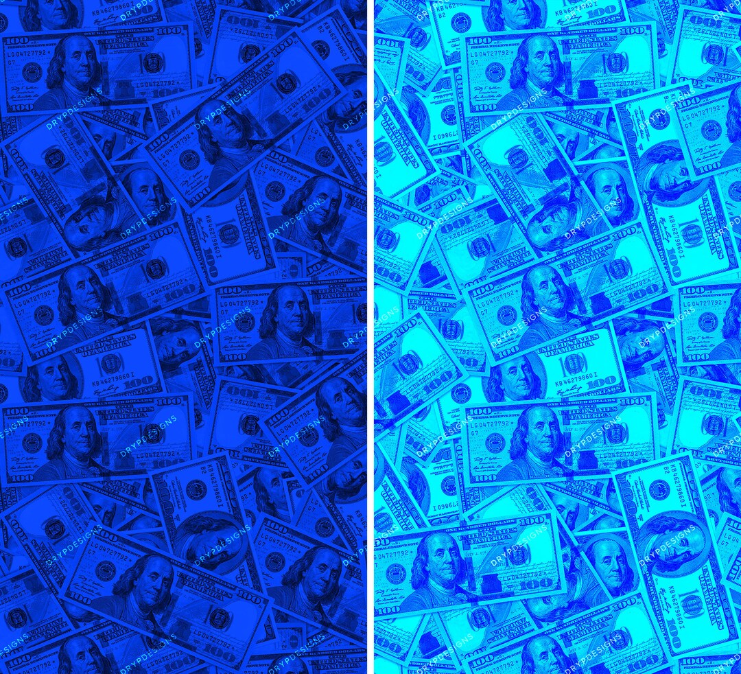 Blue 100 Dollar Bills Cash Money Seamless Digital Background - Etsy