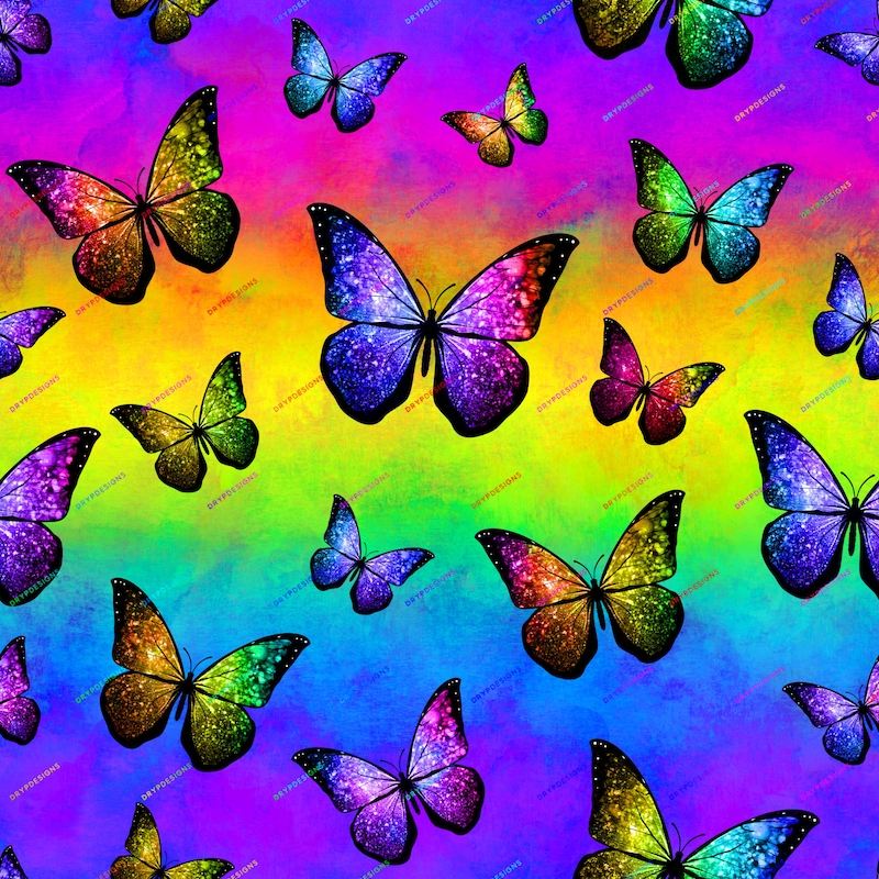 Neon Butterfly Pattern - Etsy