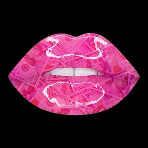 Pink Money Lips PNG Graphic - Luscious Lips Digital Art Print - Money ...