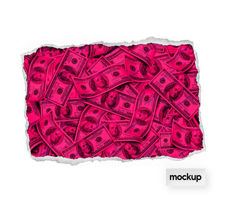 Magenta Pink Raining Money Seamless Digital Paper Background - Etsy