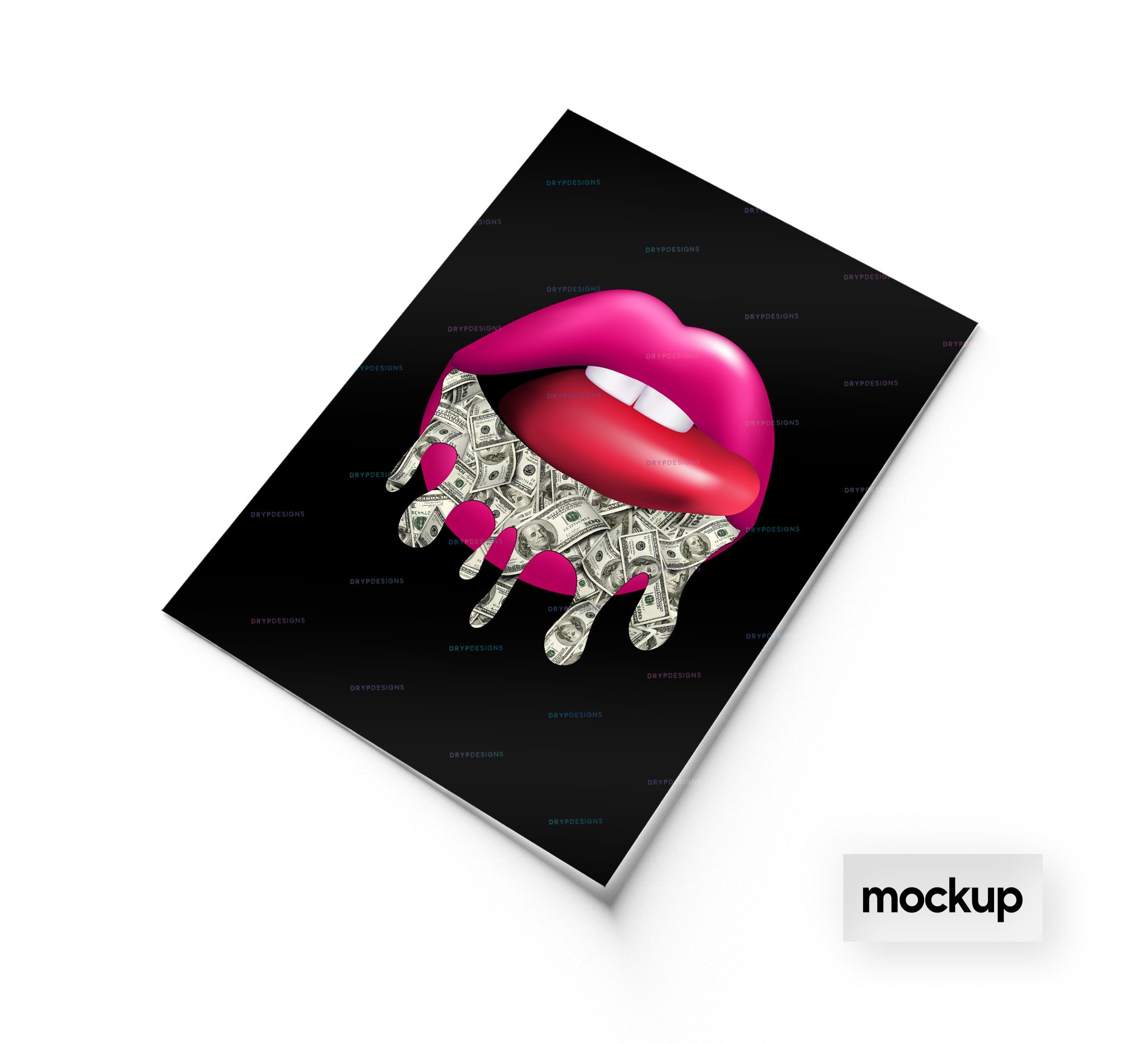 Dripping Money Lips PNG Graphic Instant Digital Download - Etsy